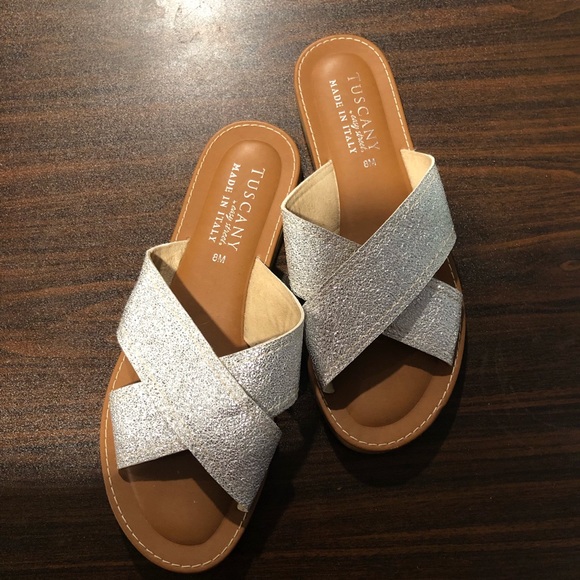Easy Spirit | Shoes | Tuscany By Easy Spirit Silver Crisscross X Band ...
